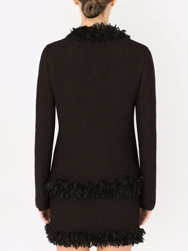 Dolce & Gabbana Single-breasted Bouclé Jacket - Black
