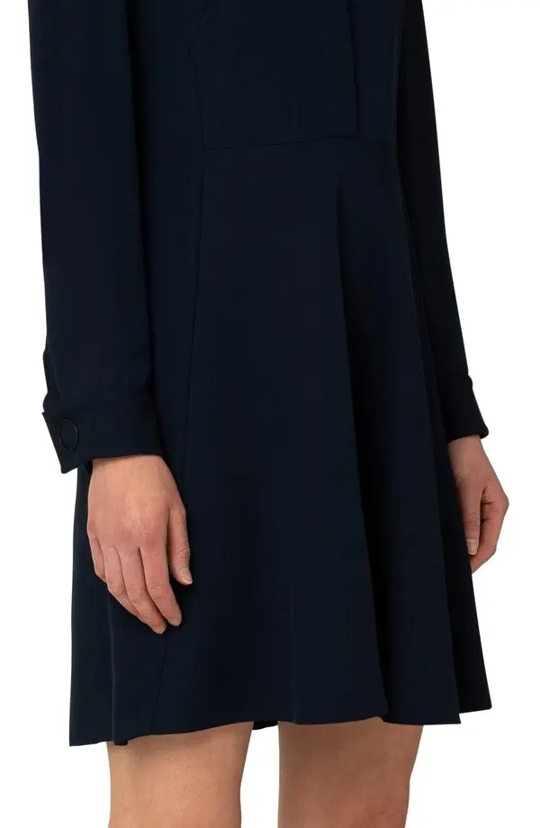 Akris Long Sleeve Crepe Shirtdress