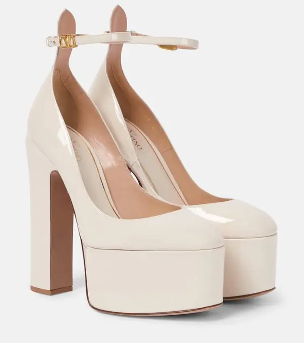 Valentino Garavani Tan-go Platform Pumps - White