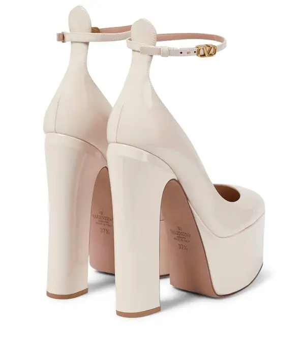 Valentino Garavani Tan-go Platform Pumps - White
