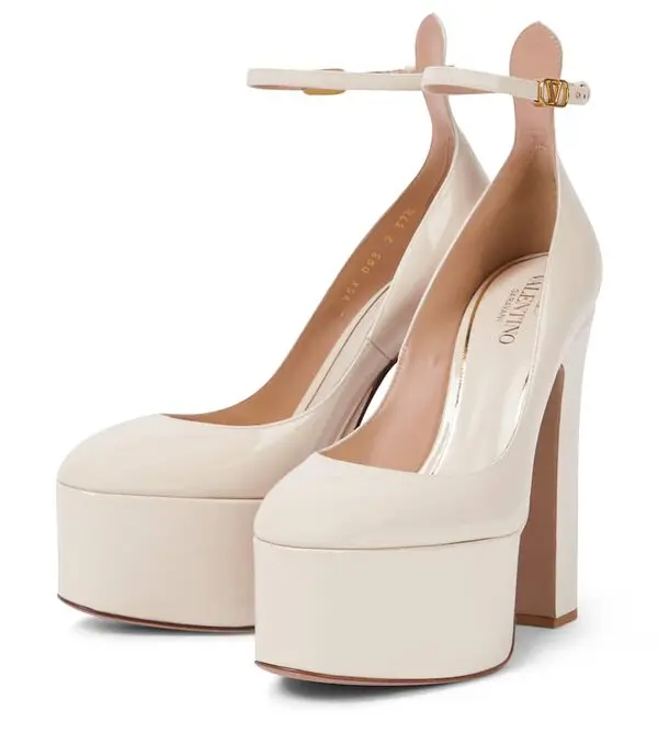 Valentino Garavani Tan-go Platform Pumps - White