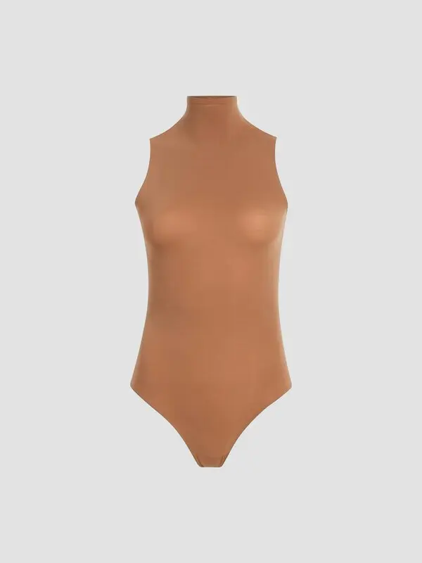 Commando Ballet Mockneck Sleeveless Bodysuit - Cocoa