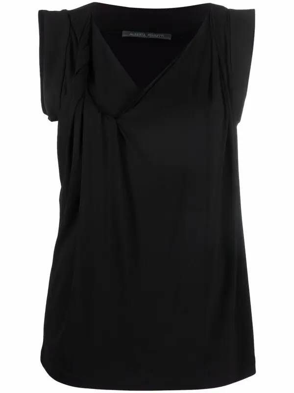 Alberta Ferretti Sleeveless V-neck Blouse
