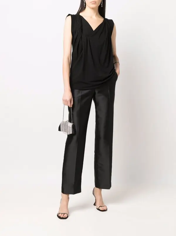 Alberta Ferretti Sleeveless V-neck Blouse