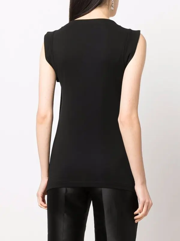 Alberta Ferretti Sleeveless V-neck Blouse