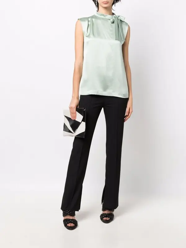 Alberta Ferretti Pussy-bow Silk Blouse