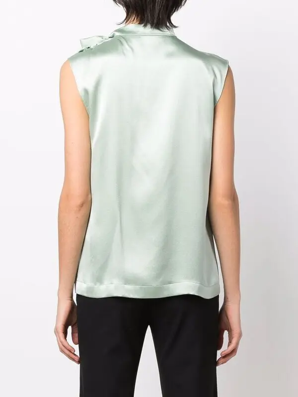 Alberta Ferretti Pussy-bow Silk Blouse