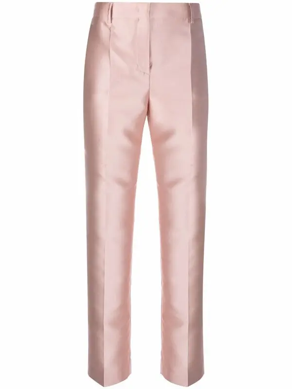 Alberta Ferretti Metallic-finish Straight-leg Trousers