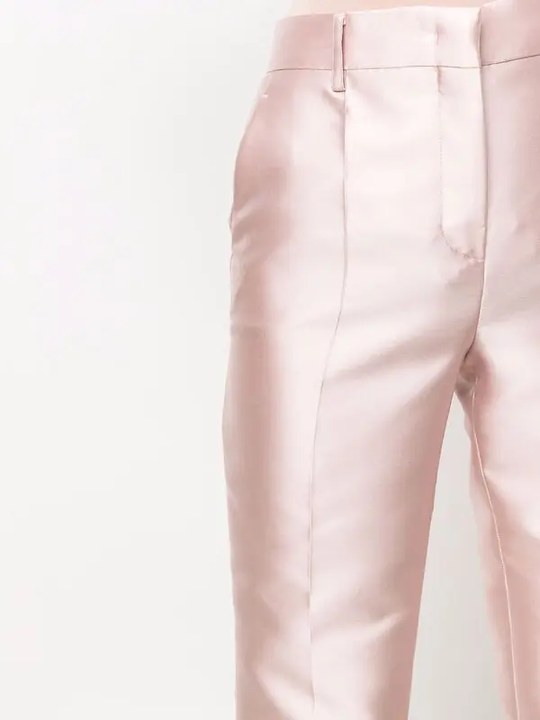 Alberta Ferretti Metallic-finish Straight-leg Trousers
