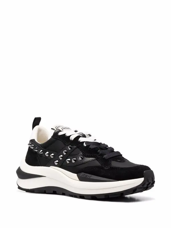 Ash Spike-Studded Chunky Sneakers - Black | Editorialist Ash Black and White Studded Sneakers main image 0