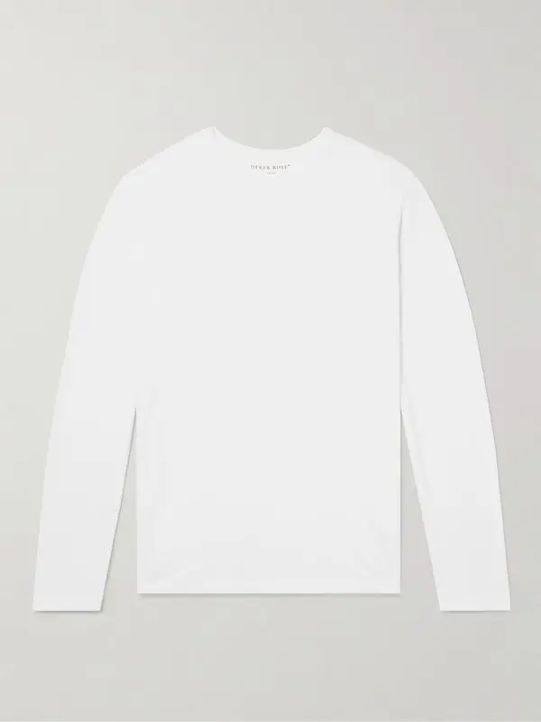 Derek Rose Basel Stretch Micro Modal Jersey T-shirt - White