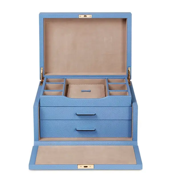 Smythson Panama Jewellery Box - Blue