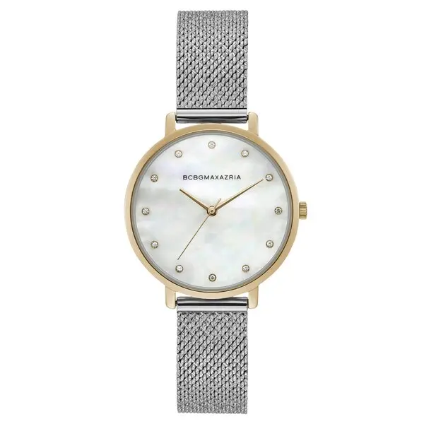 Bcbgmaxazria Classic Three Hand Gold Dial Watch