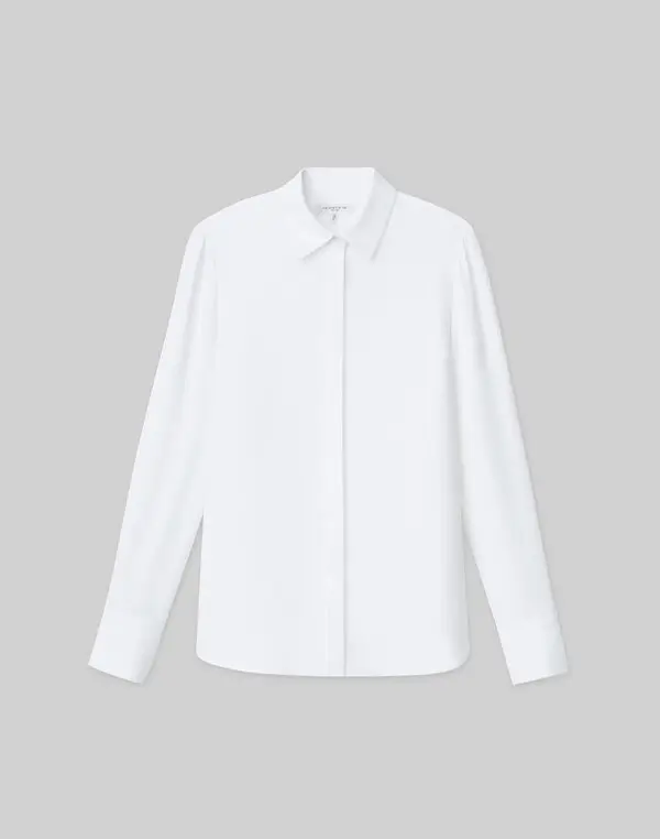 Lafayette 148 New York Silk Georgette Button-front Blouse - Cloud