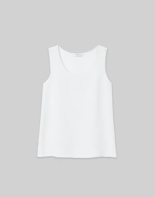 Lafayette 148 New York Silk Georgette Sleeveless Blouse - Cloud
