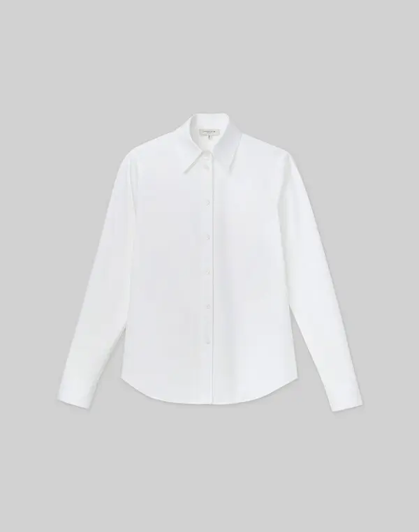 Lafayette 148 New York Cotton Stretch Slim Fit Shirt