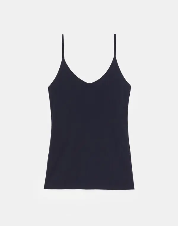Lafayette 148 New York Jersey Scoop Neck Camisole Tank - Blue