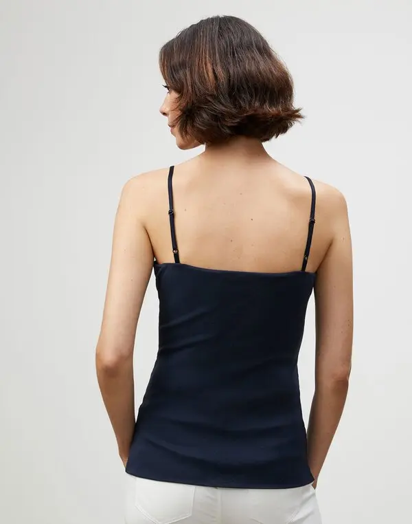 Lafayette 148 New York Jersey Scoop Neck Camisole Tank - Blue