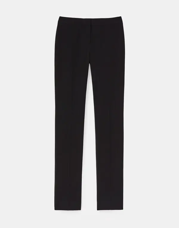 Lafayette 148 New York Crepe High-waisted Straight-leg Pants - Black