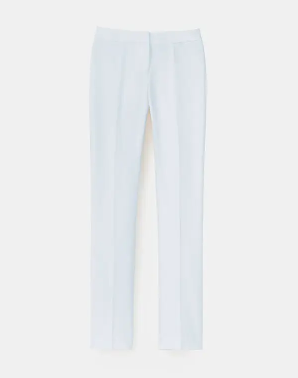 Lafayette 148 New York Crepe High-waisted Straight-leg Pants - Blue