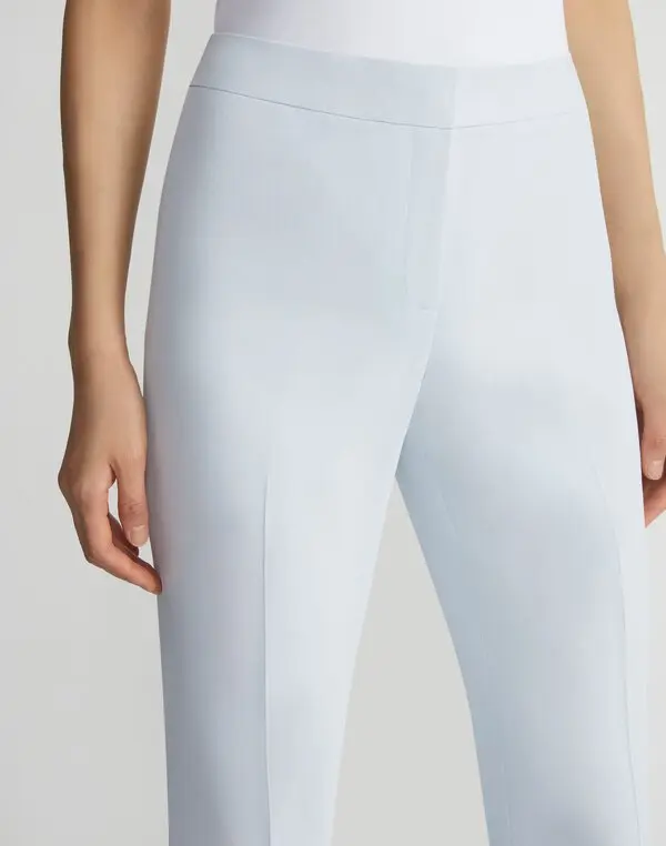 Lafayette 148 New York Crepe High-waisted Straight-leg Pants - Blue