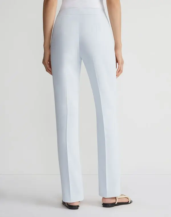 Lafayette 148 New York Crepe High-waisted Straight-leg Pants - Blue