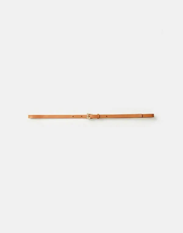 Lafayette 148 New York Nappa Leather Skinny Belt - Copper