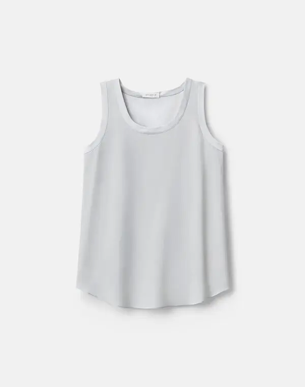 Lafayette 148 New York Silk Reversible Sleeveless Blouse - Pale Grey