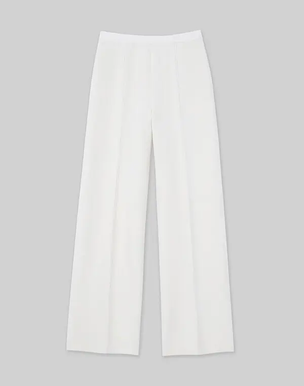Lafayette 148 New York Cashmere Silk Double Knit Relaxed Fit Pants - Cloud