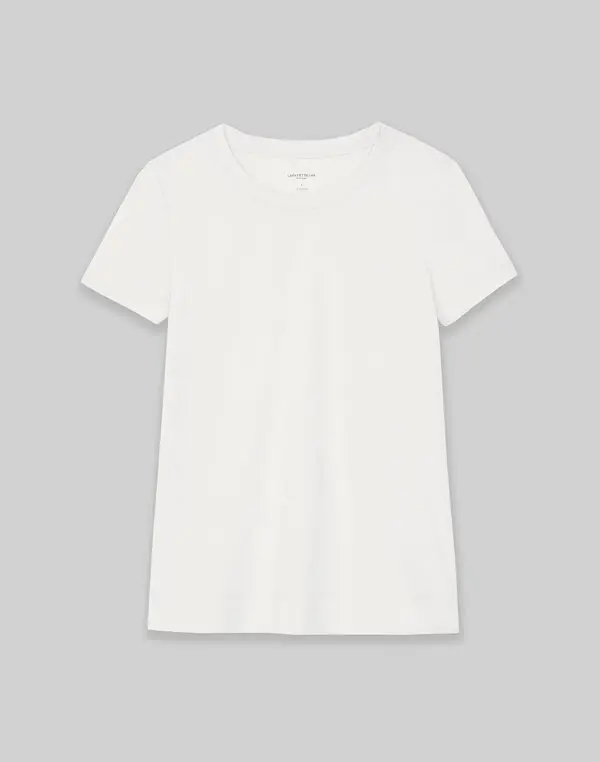 Lafayette 148 New York Cotton Jersey Crewneck T-shirt - White