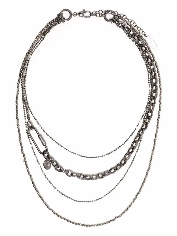 Brunello Cucinelli Layered Multi-chain Necklace - Silver