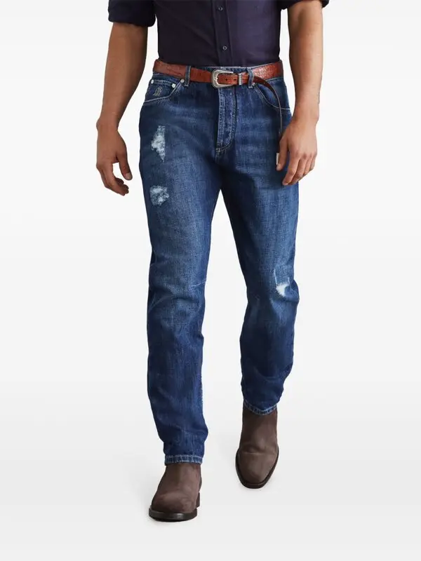 Brunello Cucinelli Embroidered Jeans - Blue
