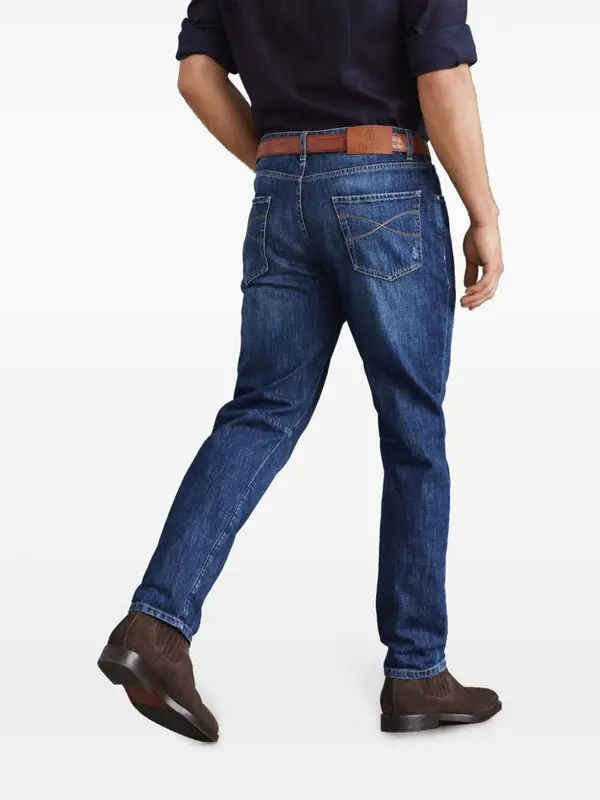 Brunello Cucinelli Embroidered Jeans - Blue