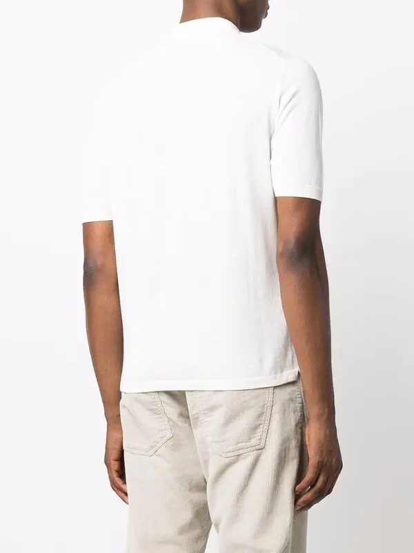 Eleventy Short Sleeve Polo Shirt - White