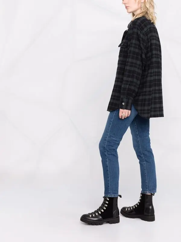 DIESEL® Checked Denim-collar Shirt