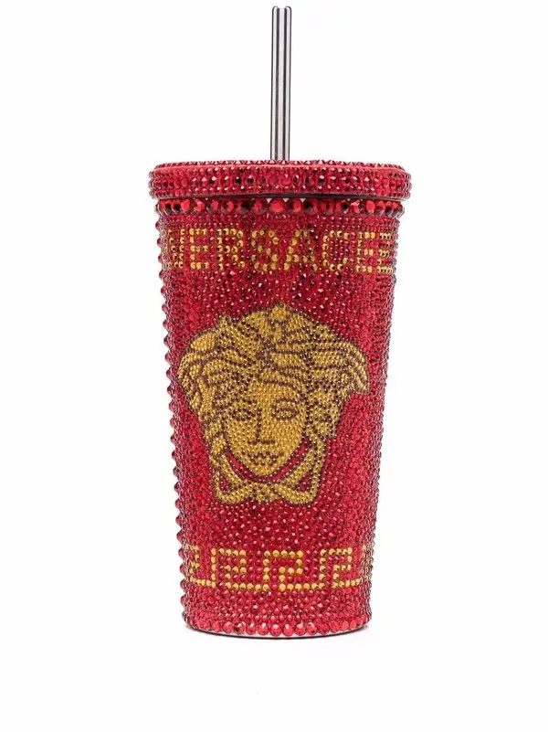 Versace Medusa Crystal-embellished Travel Cup - Red