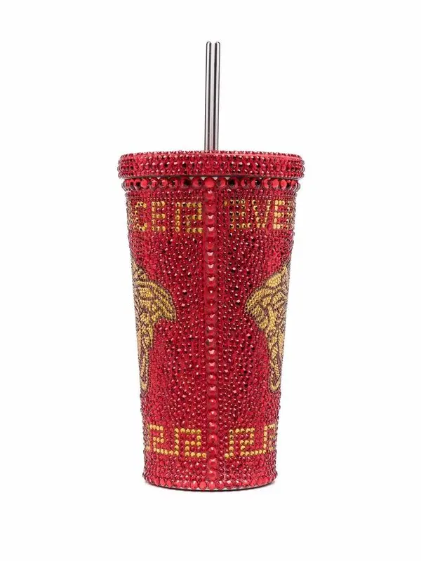Versace Medusa Crystal-embellished Travel Cup - Red