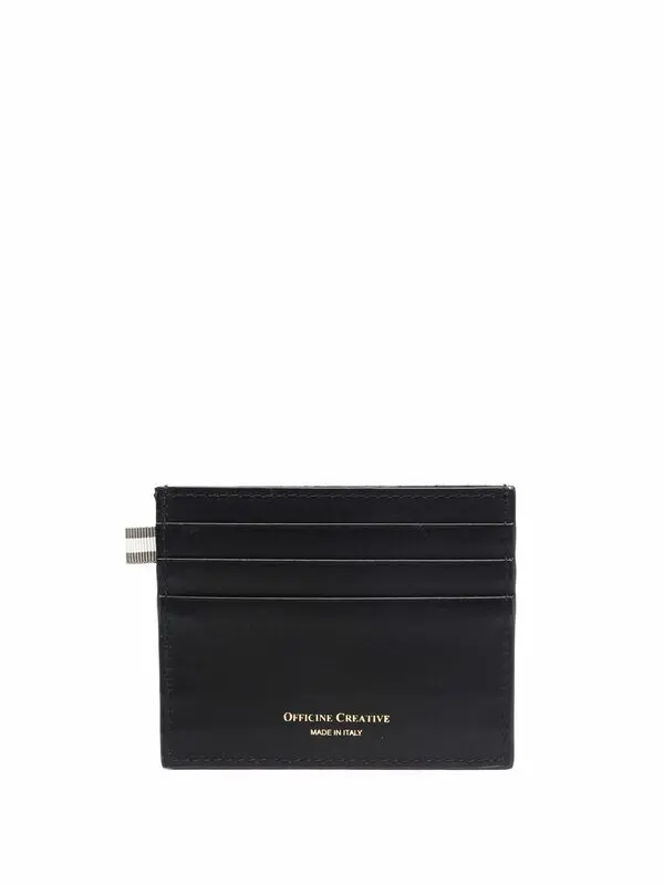 Officine Creative Boudin Embossed Logo Cardholder - Black