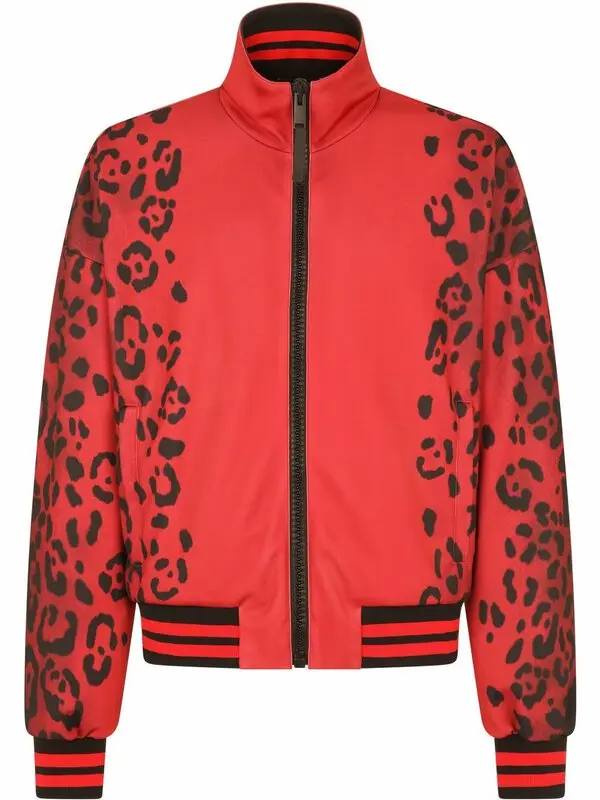 Dolce & Gabbana Leopard Print Bomber Jacket