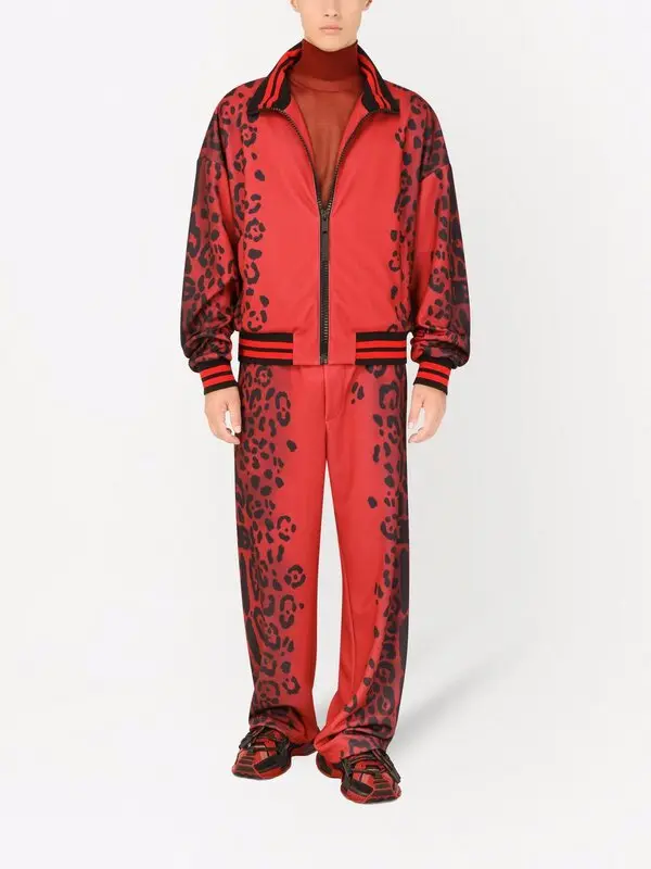 Dolce & Gabbana Leopard Print Bomber Jacket