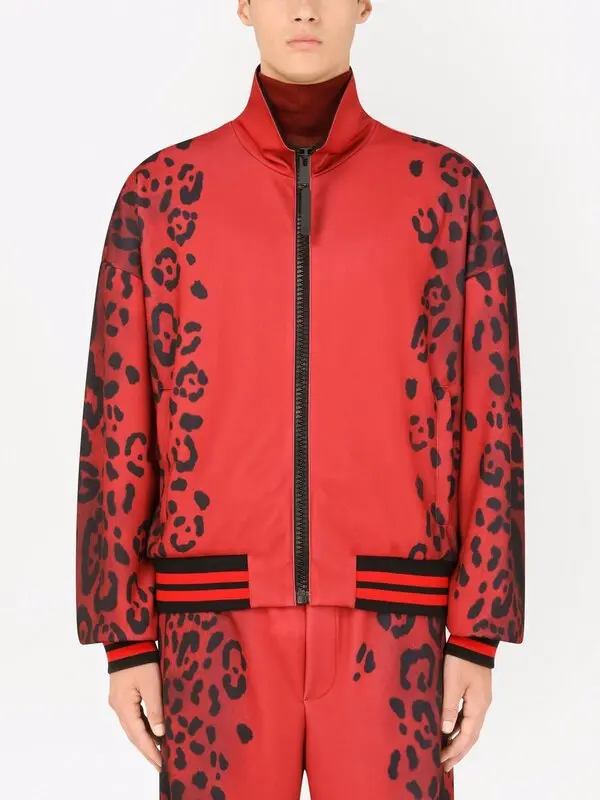 Dolce & Gabbana Leopard Print Bomber Jacket