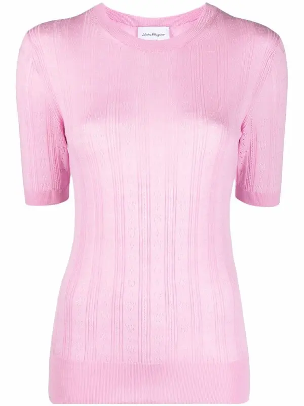 FERRAGAMO Gancini-pattern Knitted Top
