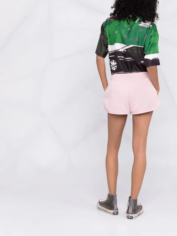 GOLDEN GOOSE Motif-print Track Shorts - Pink