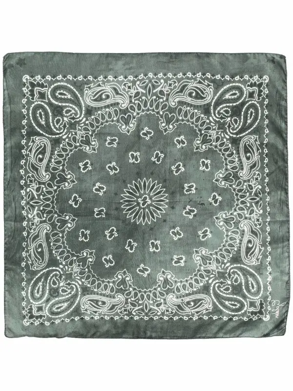 GOLDEN GOOSE Paisley-pattern Silk Scarf - Green