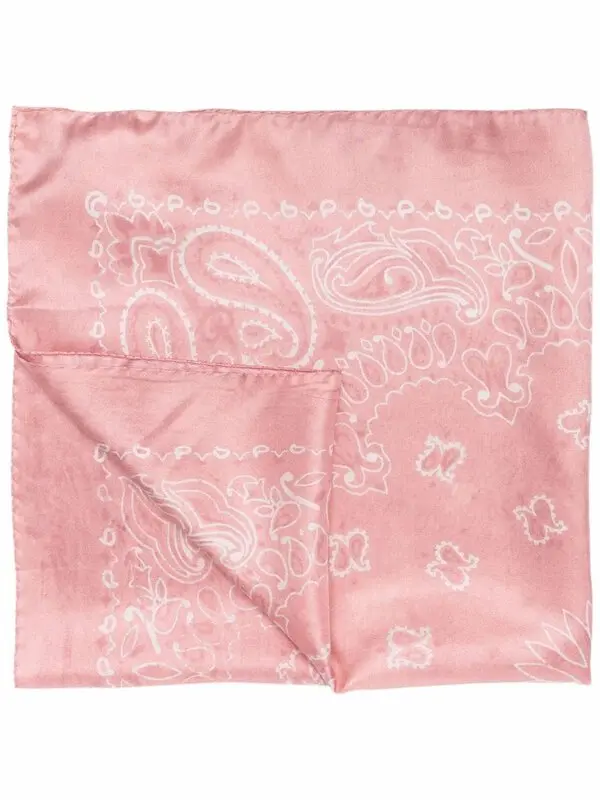 GOLDEN GOOSE Silk Bandana Scarf - Pink