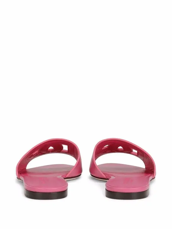 Dolce & Gabbana Leather Dg Logo Sandals - Purple