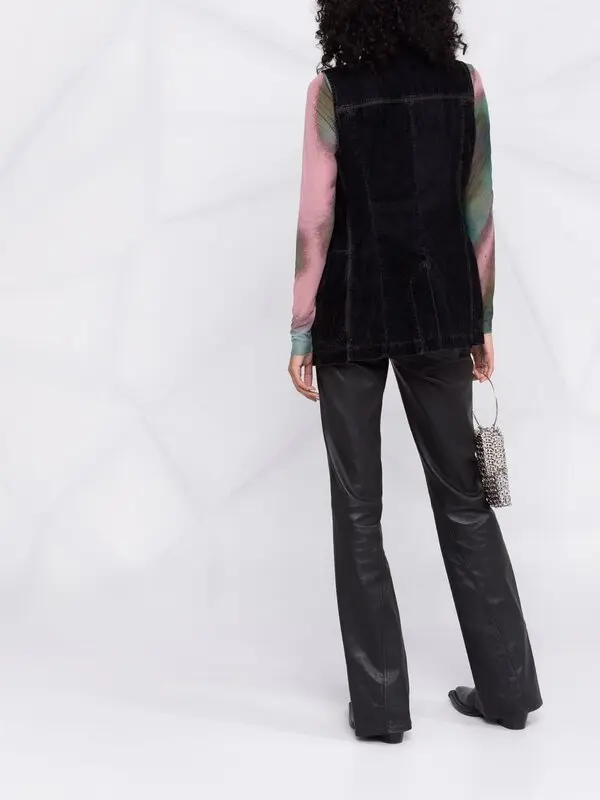 DIESEL® Cotton Blend Sleeveless Shirt With Embroidered Logo
