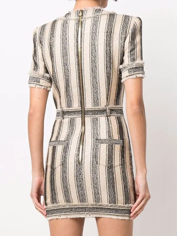 Balmain Striped Pique Dress