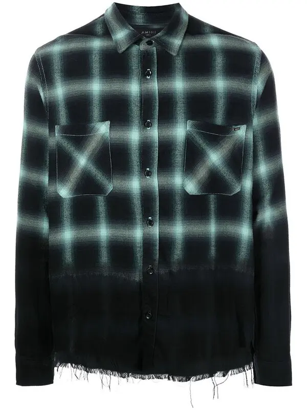 Amiri Dip Dye Shadow Fringed Shirt