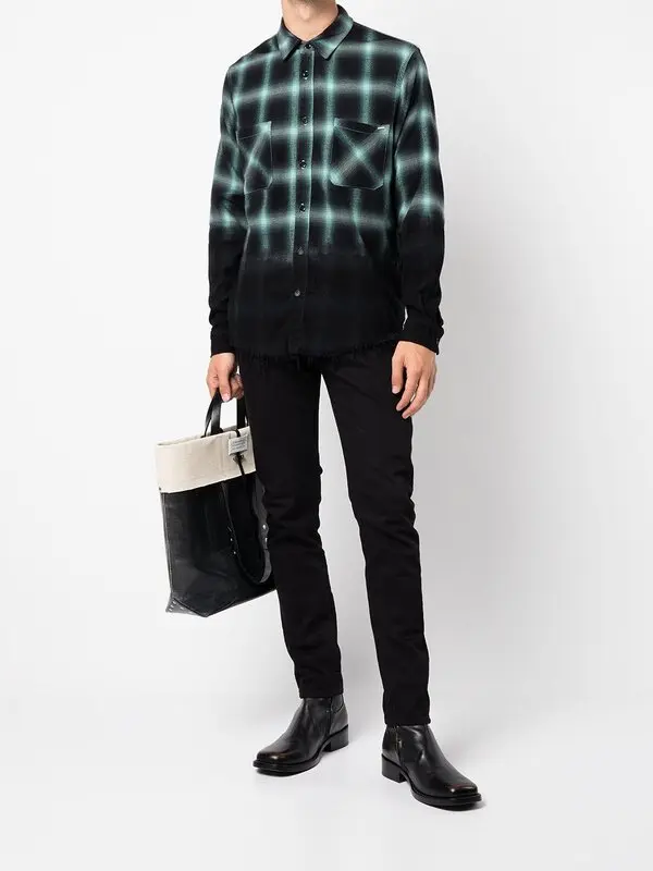 Amiri Dip Dye Shadow Fringed Shirt